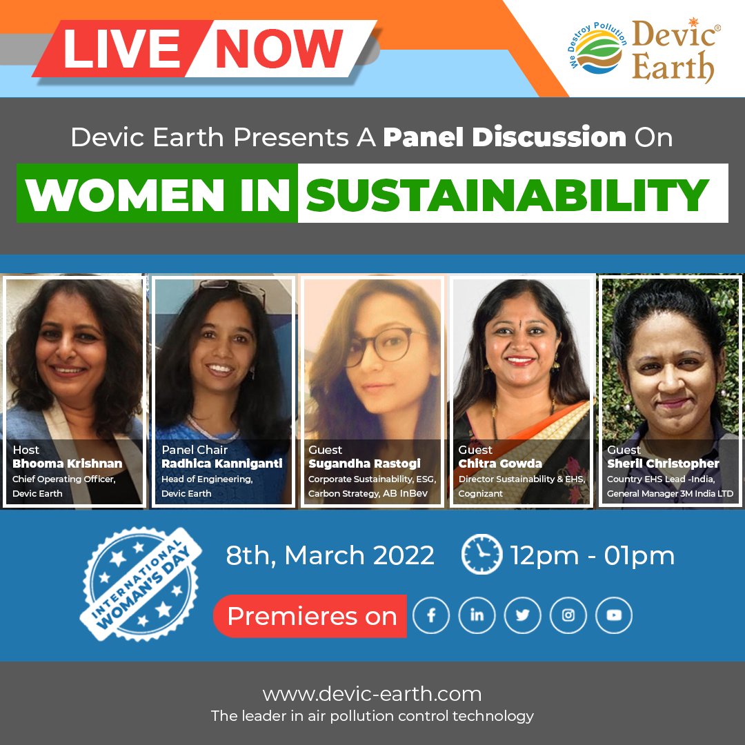 Devic Earth ♻️ on Twitter: "Live Now: Women In Sustainability panel discussion premiering now ...