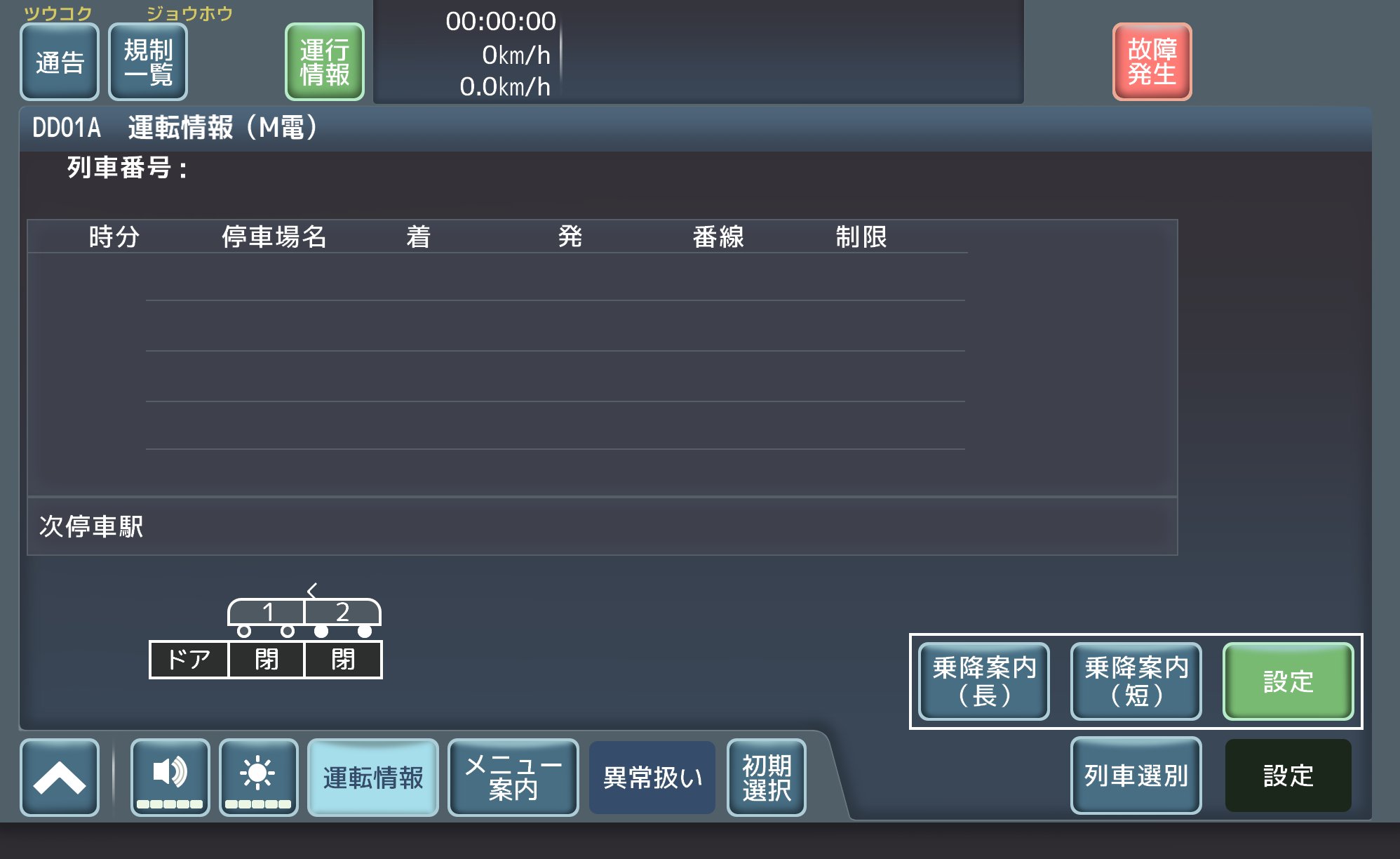 Petrichor's bve data station on Twitter: "・減速～停車 停車後（正確には停車寸前）、乗降案内選択スイッチ点灯（選択可）状態になり、ドア扱いも同時に可能 ...