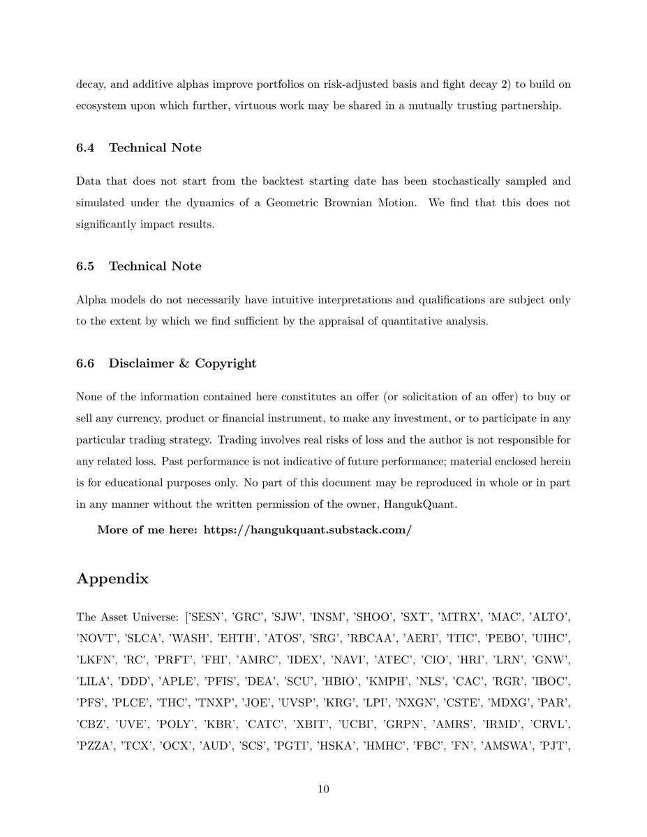 HangukQuant on Twitter: "ALPHA REVIEW: 0-9 WIN v LOSS: 6 v 4 AVG SHARPE: 0.55 AVG SPX CORR: 0.18 ...