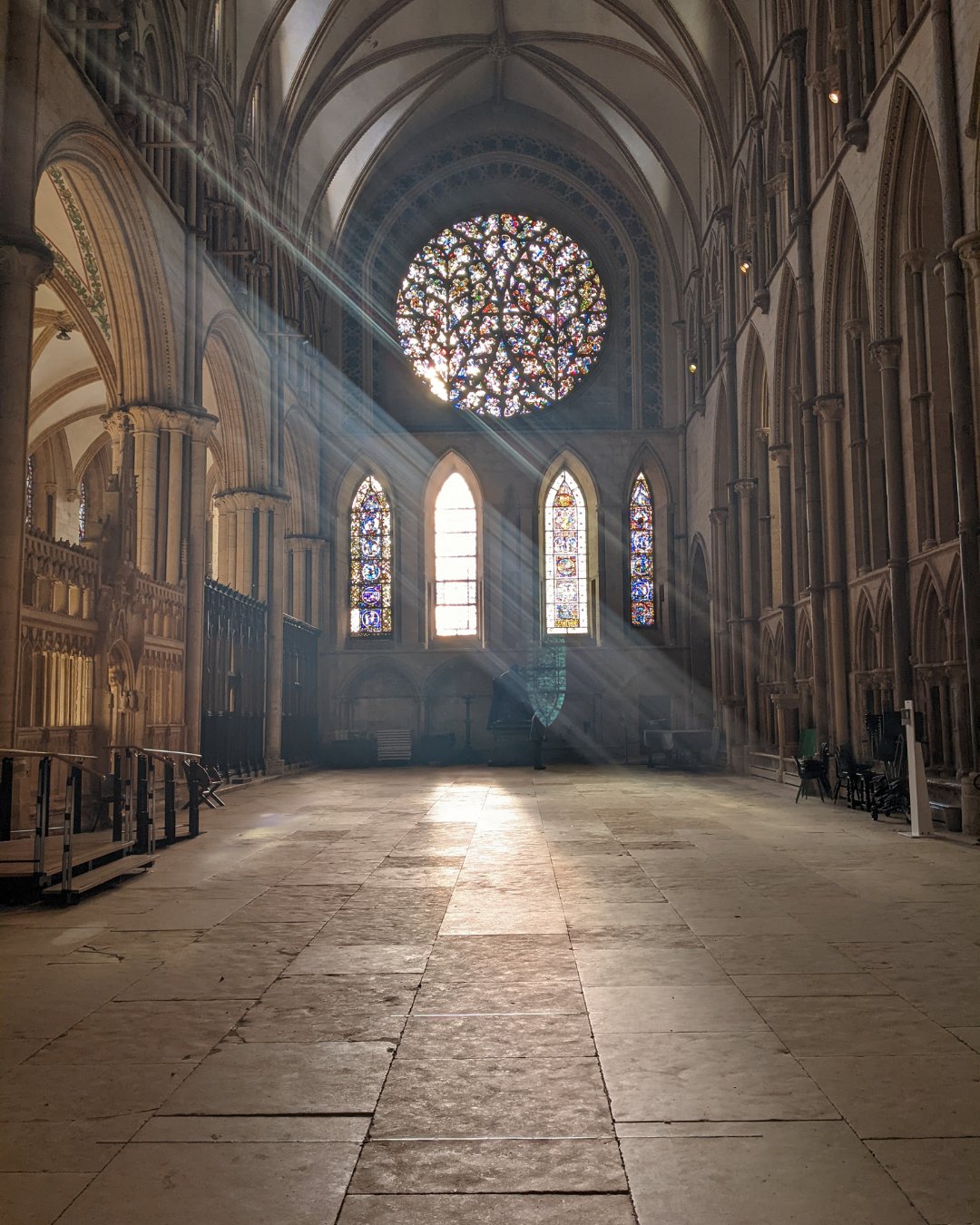 Gothic Cathedral Interior Rose Window