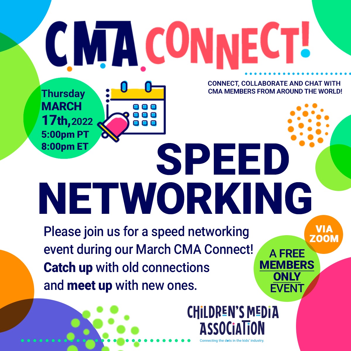 Children's Media Association on Twitter: "Join us tomorrow for a speed #networking event during ...