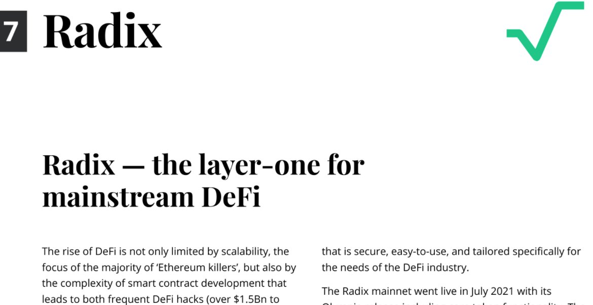 Radix - Radically Different DeFi on Twitter: "The recent @Cointelegraph scalability report ...