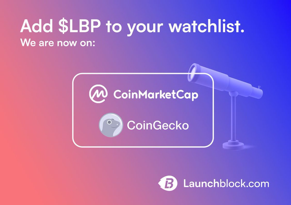 Launchblock.com on Twitter: "You can now find $LBP on @CoinMarketCap and @coingecko 📈 Head over ...