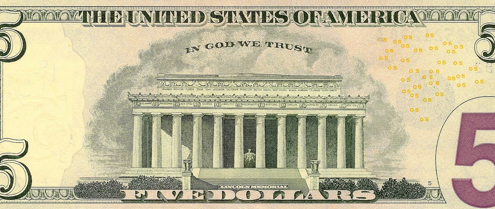 Five Dollar Front And Back