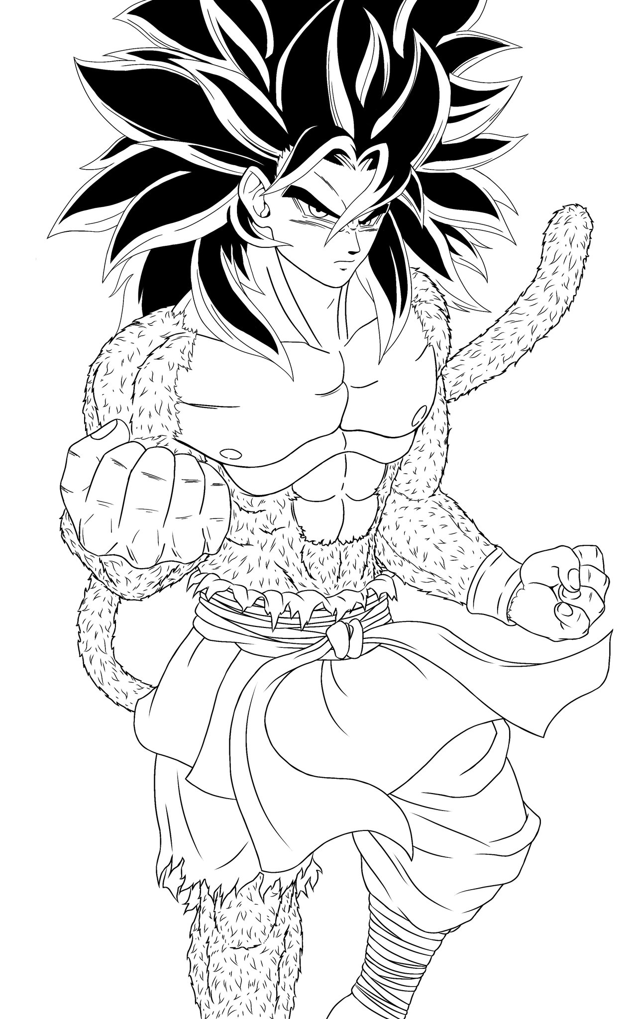 Dbz Goku Super Saiyan 4 Coloring Pages