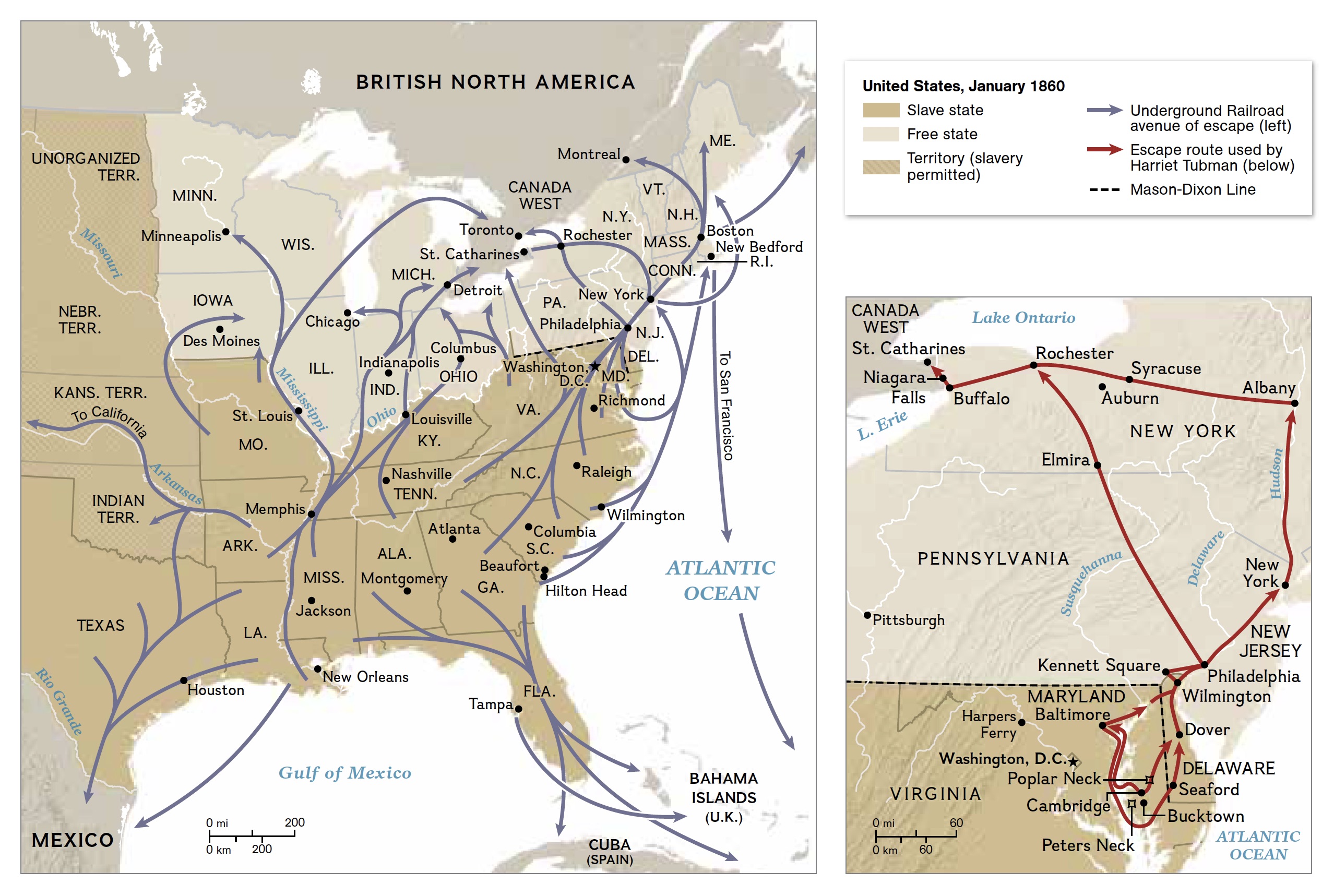 Harriet Tubman Underground Railroad Route