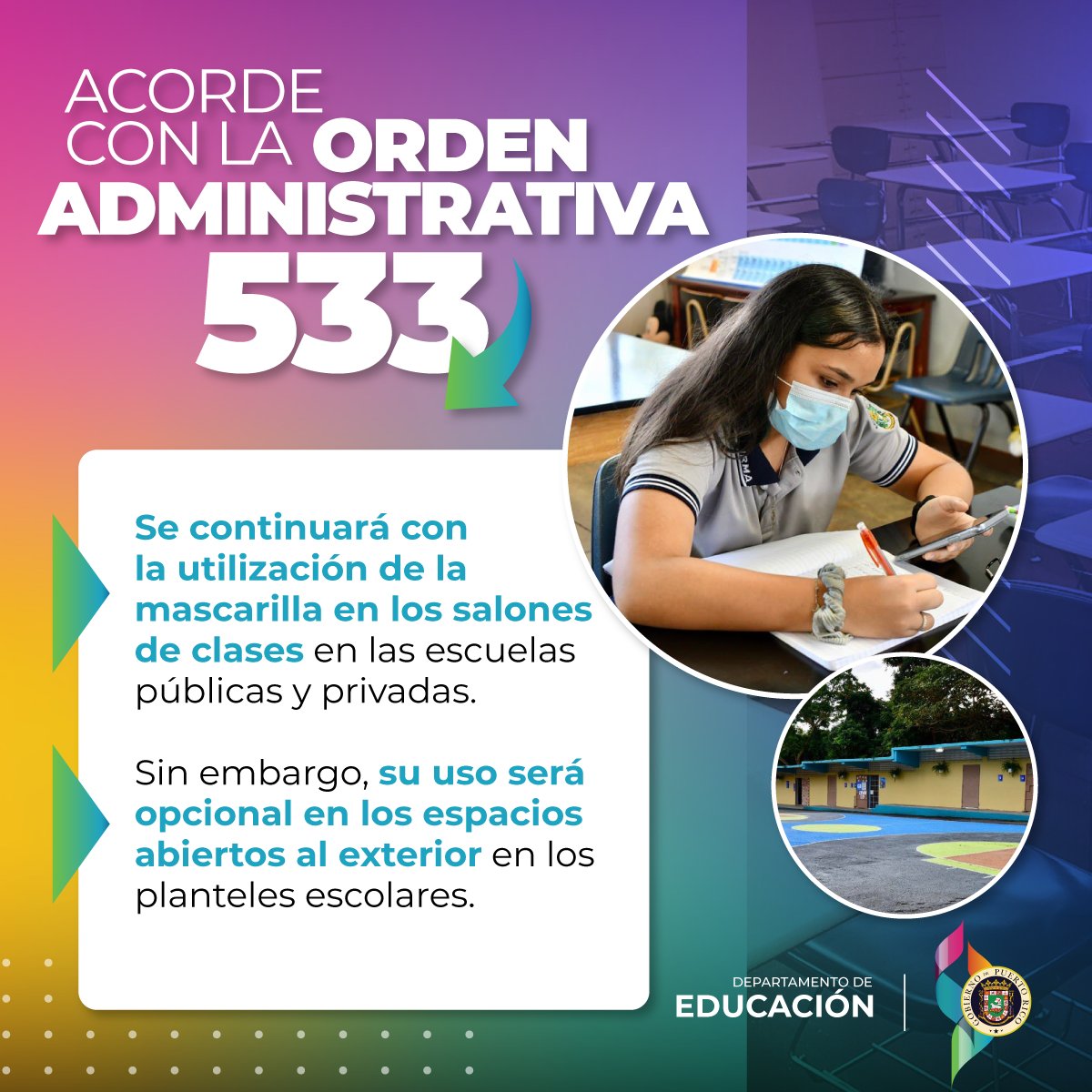 Dpto. de Educación on Twitter: "La utilización de la mascarilla dentro ...