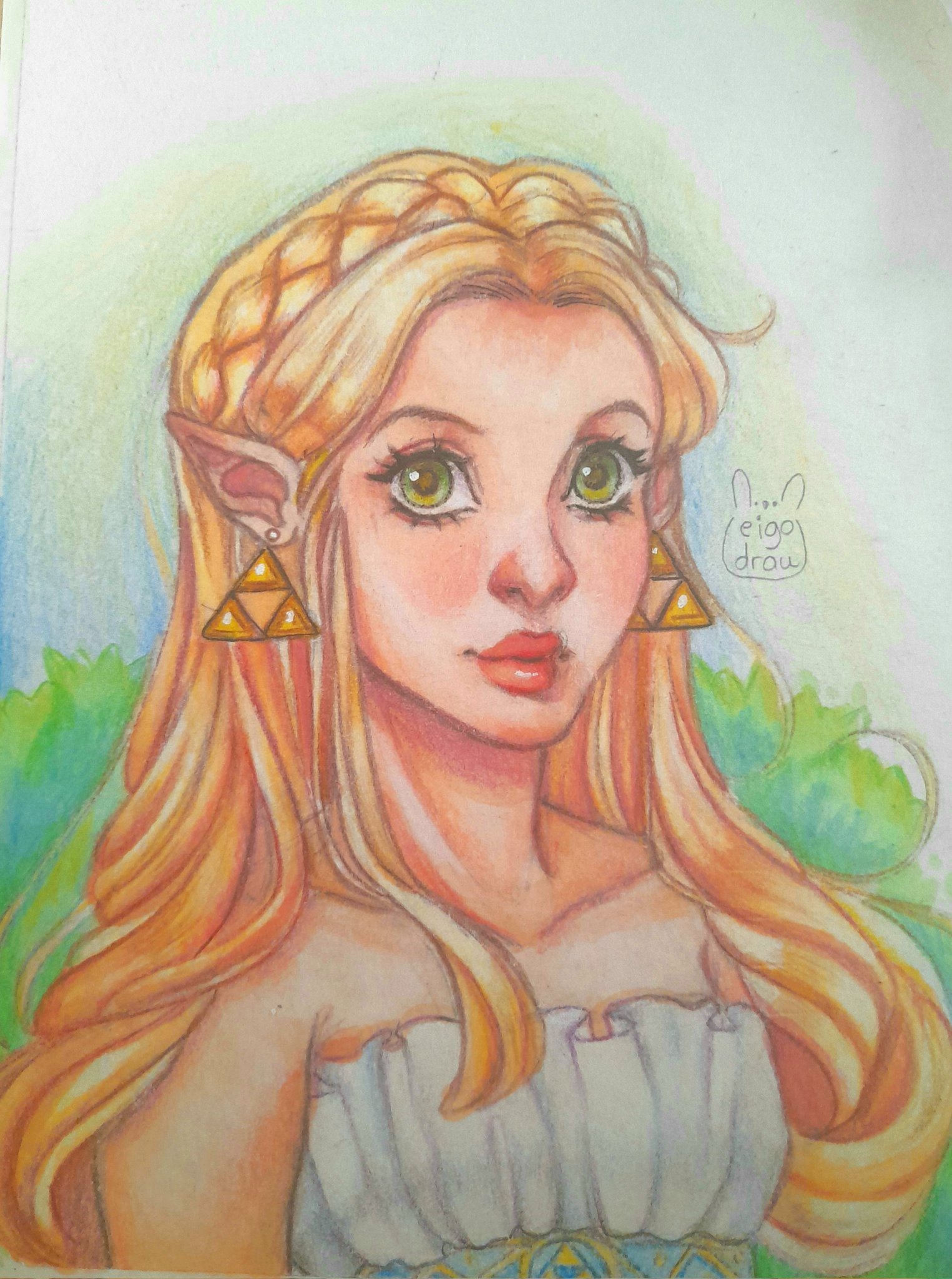 Eileen🌱 on Twitter: "Dibujo en tradicional de zelda 🌱#zeldabotw #Nintendo…