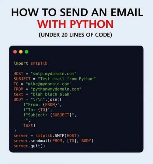 #100DaysOfCode (100DaysOfCodeChallenge) on Twitter: "send an 📧email with python. #python ...