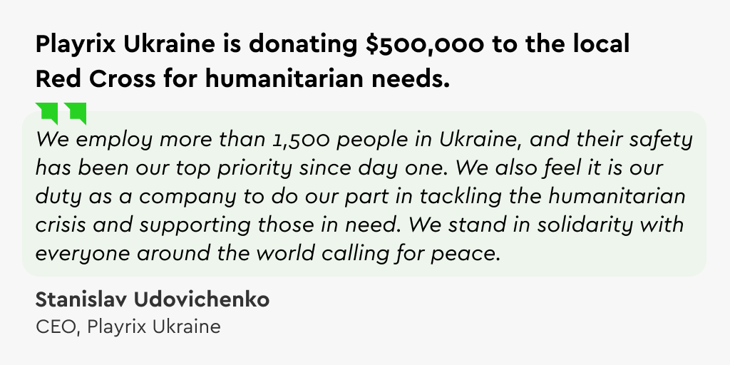 Playrix on Twitter: "Playrix Ukraine is donating $500,000 to the local Red Cross for ...