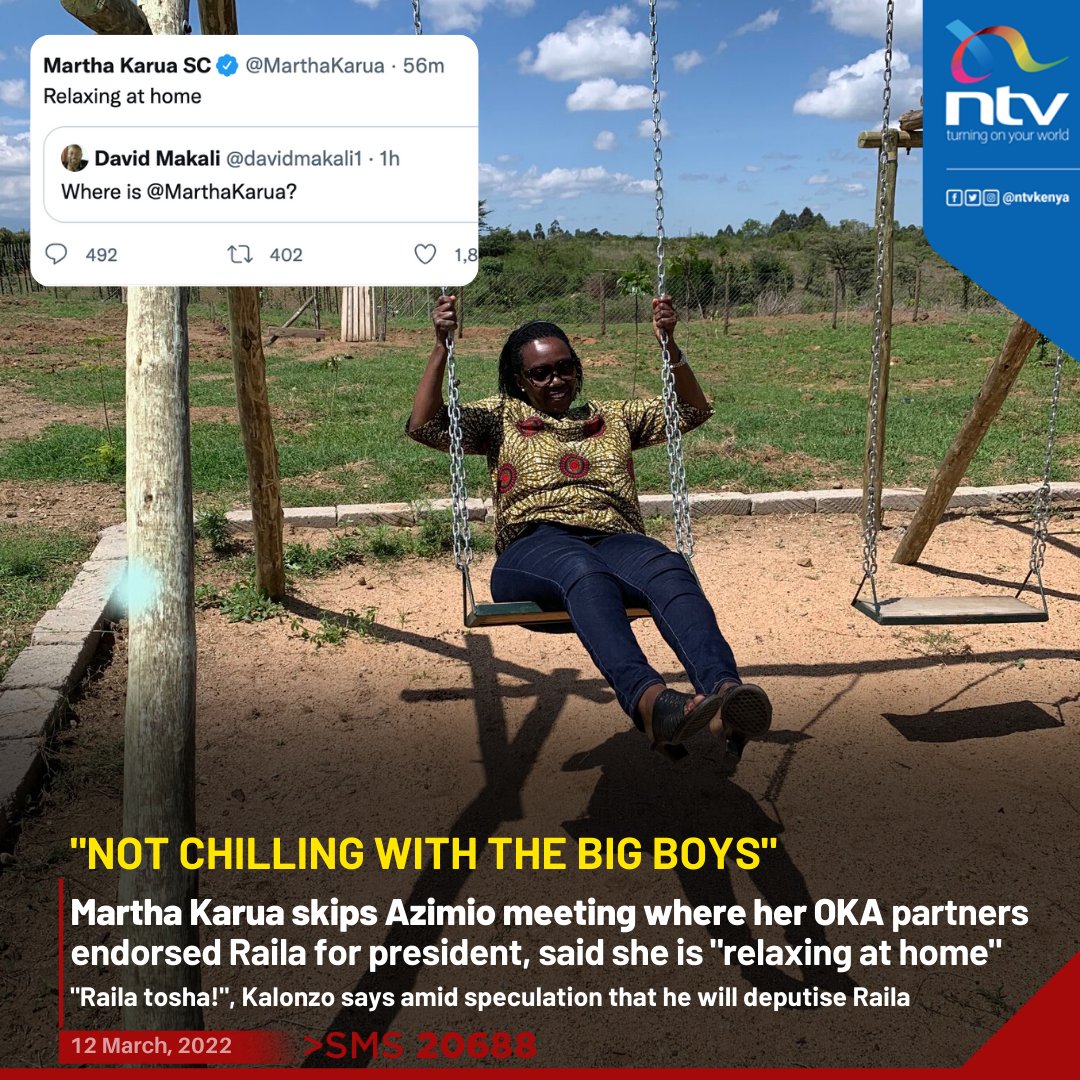 NTV Kenya on Twitter: "Where was Martha Karua during Azimio-OKA big day? "Relaxing at home"…