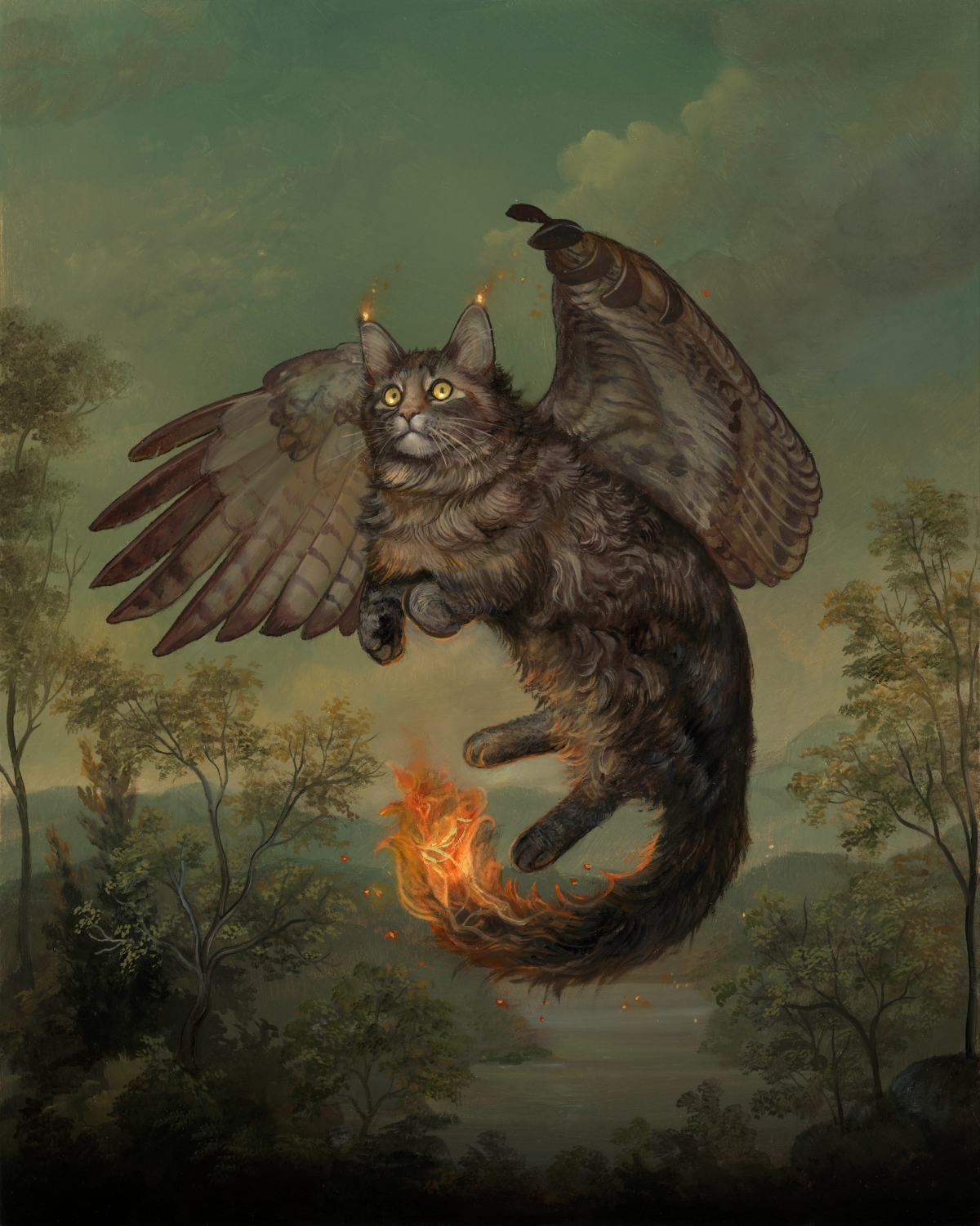 Winged Cats Art