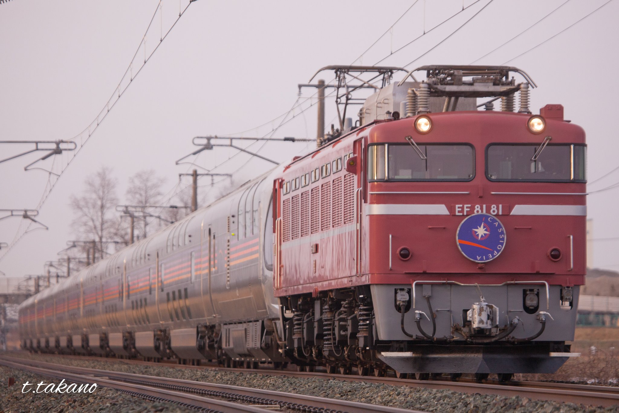 t.takano on Twitter: "カシオペア紀行(盛岡行き) EF8181+E26系 曇り予報なのに少し陽が出ましたー😁…