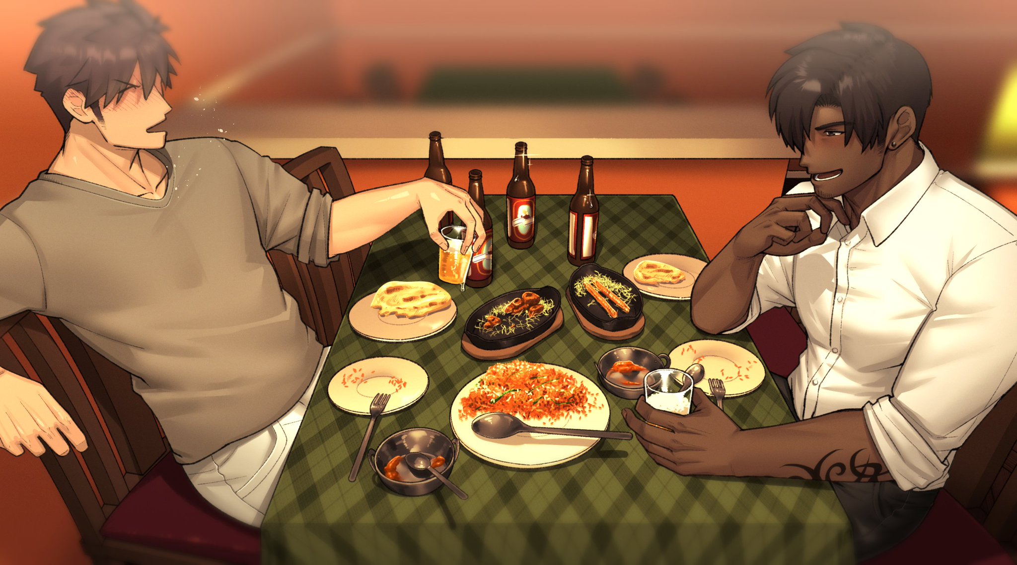 有馬瓶🔞（Skeb募集停止中） on Twitter: "Skeb1件納品させていただきました～！澄田さんとえちおにが二人で飲んでいるイラストですッ！ https://t.co ...