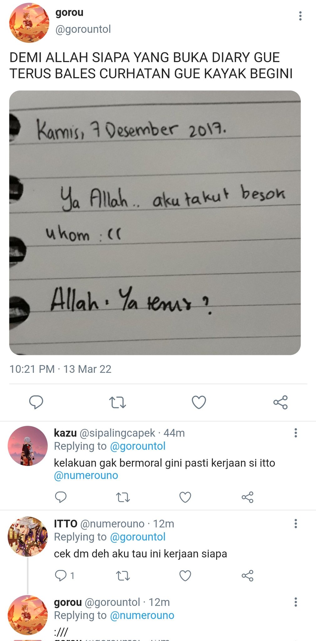 ON 📩 | BACA RULES DI LIKES on Twitter: "au! cw // itto x gorou , ittorou , bxb , bl , harsh ...