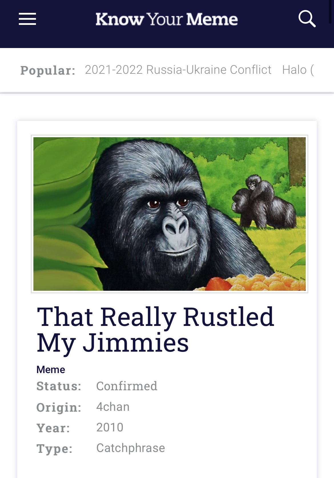 Rustled Jimmies Meme Gorilla