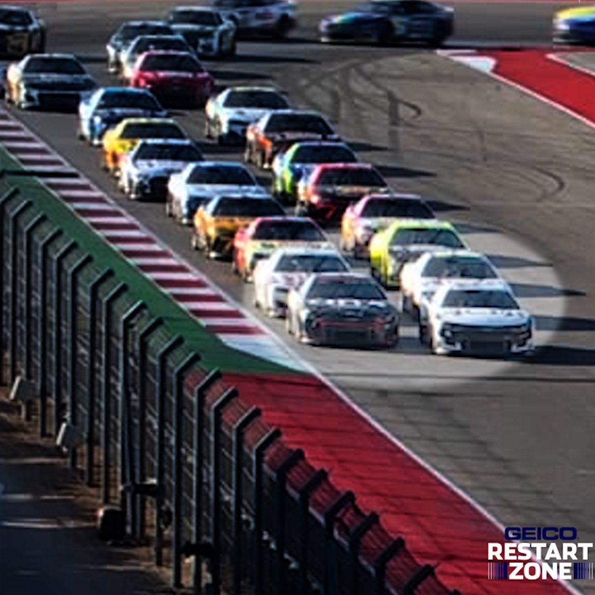 Before they hit turn 1, the GEICO Restart Zone set up the late-race ...
