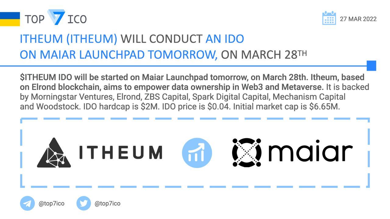 TOP 7 ICO | #StandWithUkraine🇺🇦 on Twitter: "🚀@itheum will conduct an #IDO on @ElrondNetwork ...