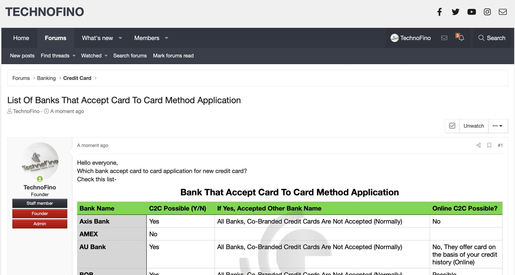 TechnoFino on Twitter: "Know About Banks That Accept Card To Card Method Application For New ...