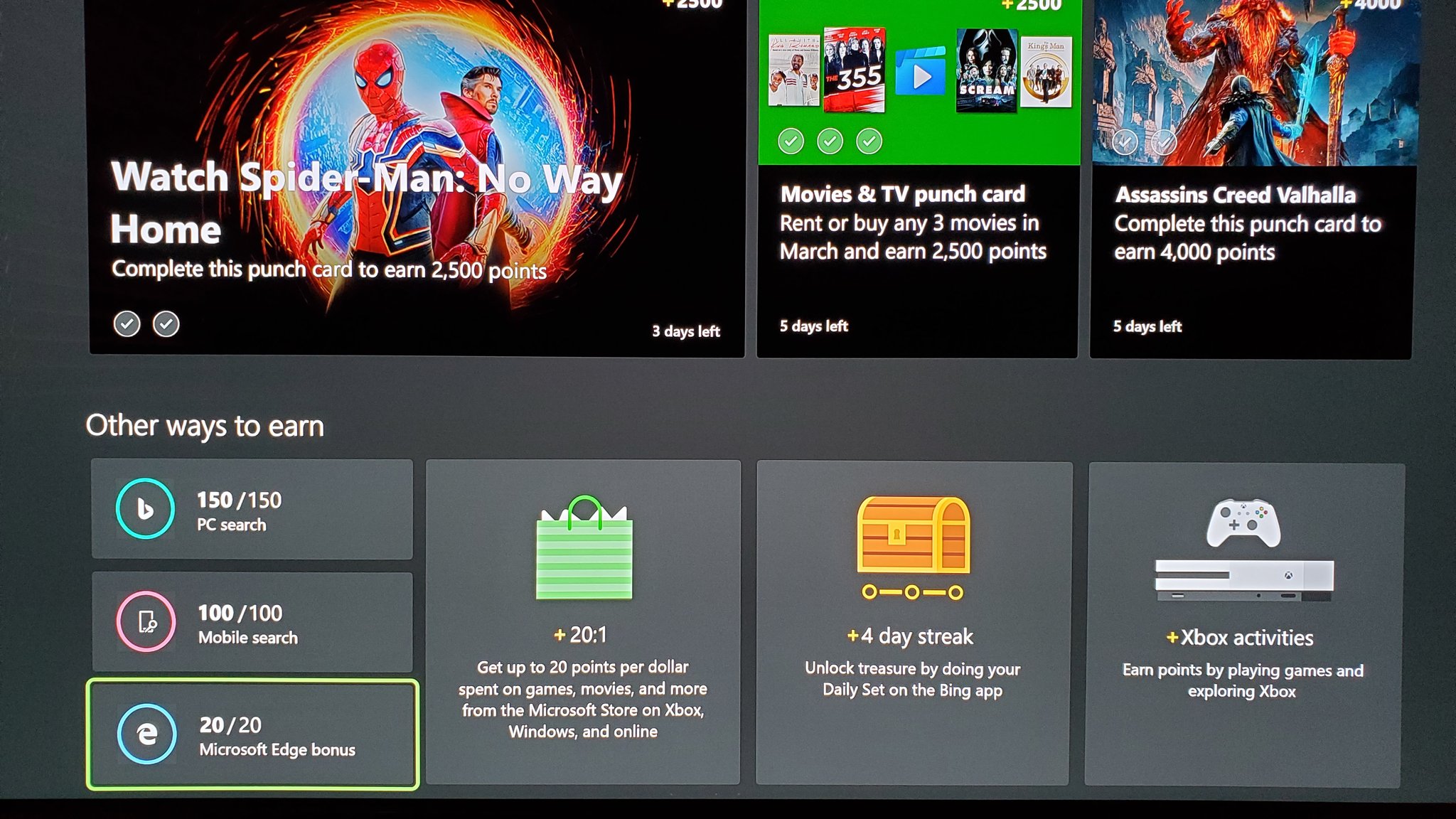 🇩🇴 Xbox_Serious_X|S 🇺🇸 on Twitter: "Microsoft Rewards On Xbox App Daily tasks done in just 15 ...