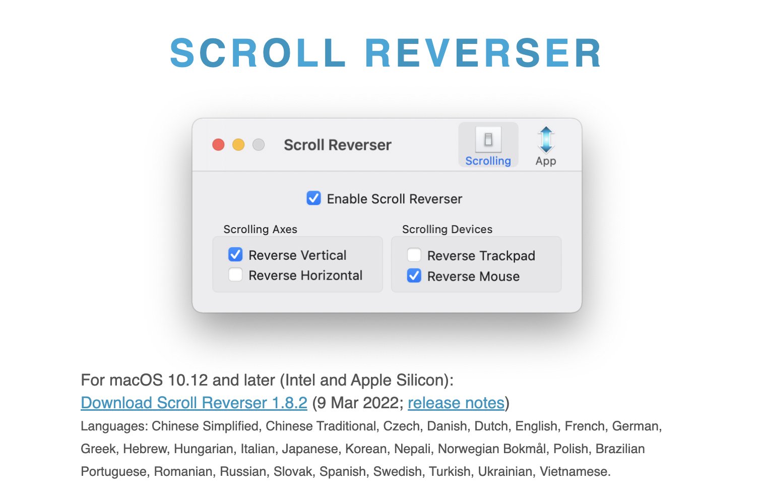 earlgrey on Twitter: "即ググって Scroll Reverser をインストール。 https://t.co/JH0BMbzmgZ https://t.co ...