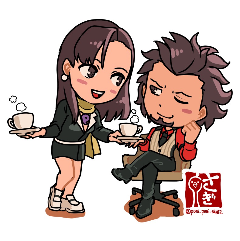 まいにちデフォルメ 逆転裁判 仕事合間のコーヒーブレイク。 イラストまとめ」 Saginoko🐣原稿とまいにちデフォルメのイラスト