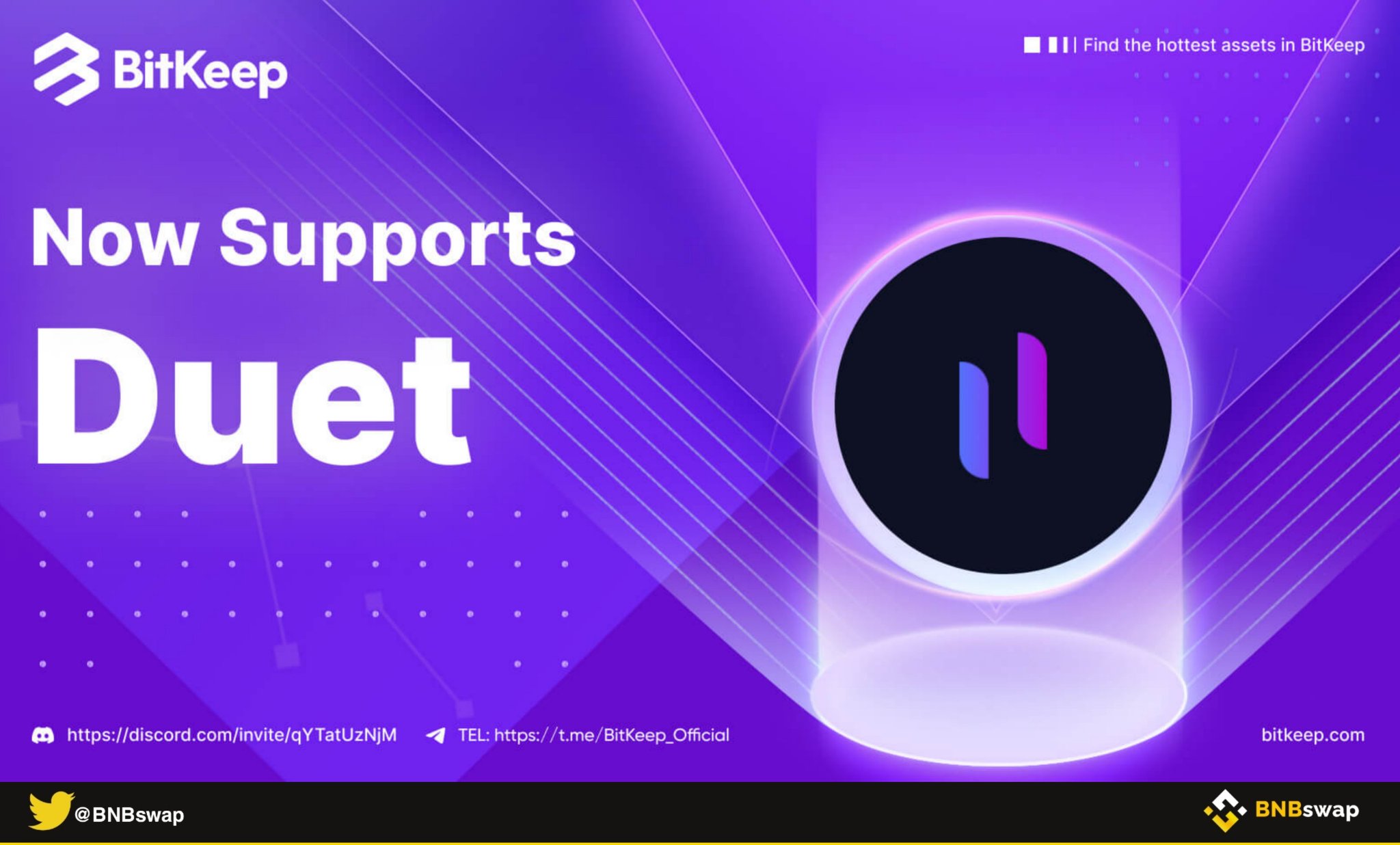 BNB Swap #BSC on Twitter: "📢 @BitKeep now supports @duetprotocol! Through this integration $DUET ...