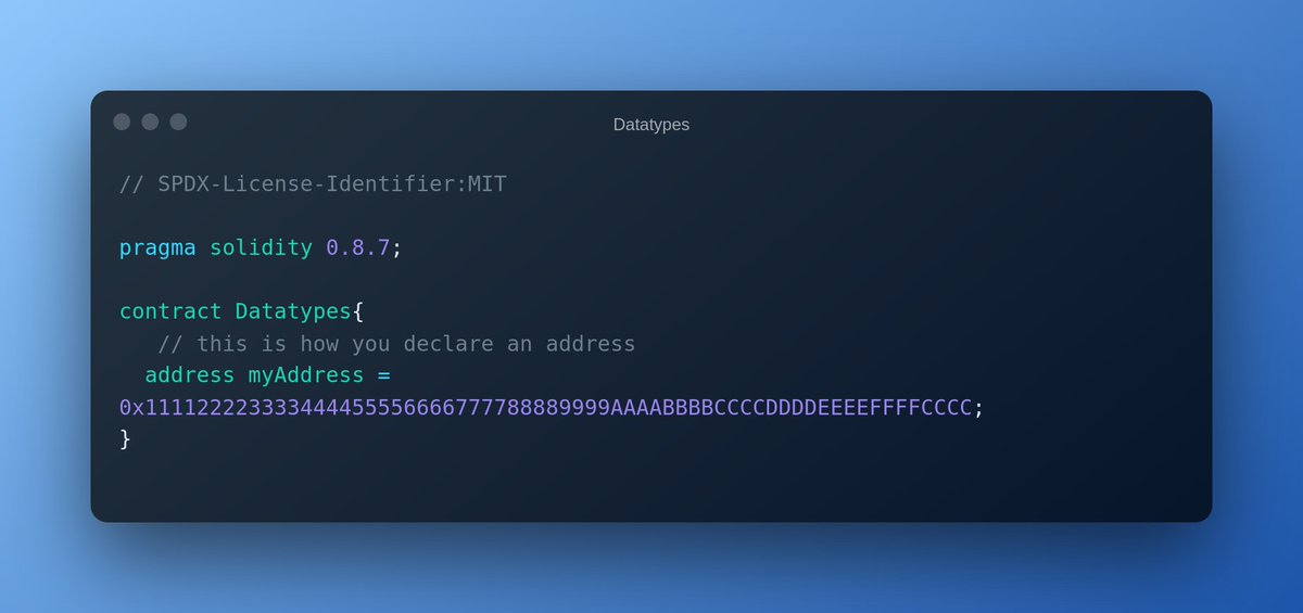 Web 3 Solidity - Datatypes in Solidity 🧶 thread ↓ - Thread from TRÄW🤟 @thatstraw - Rattibha