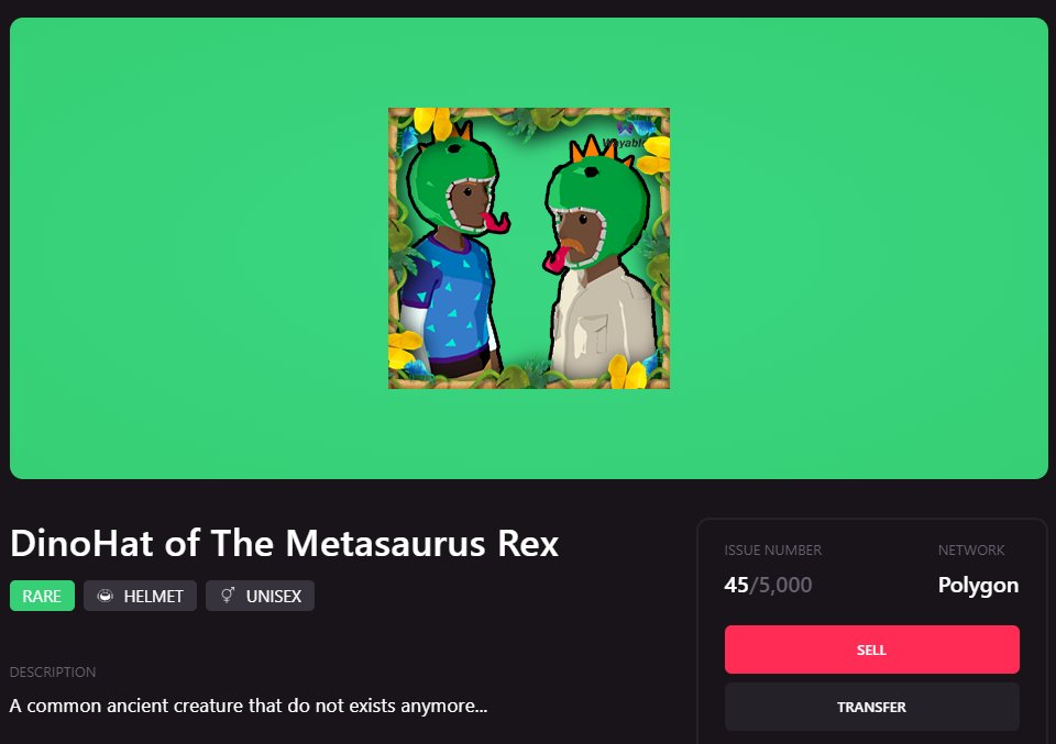 ZERO2HERO on Twitter: "Legendary #NFTGiveaway 🤯🎁 6X DinoHat by @Nairuzagaming 6 Winner ️Like ...