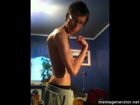 Scrawny Kid Flexing