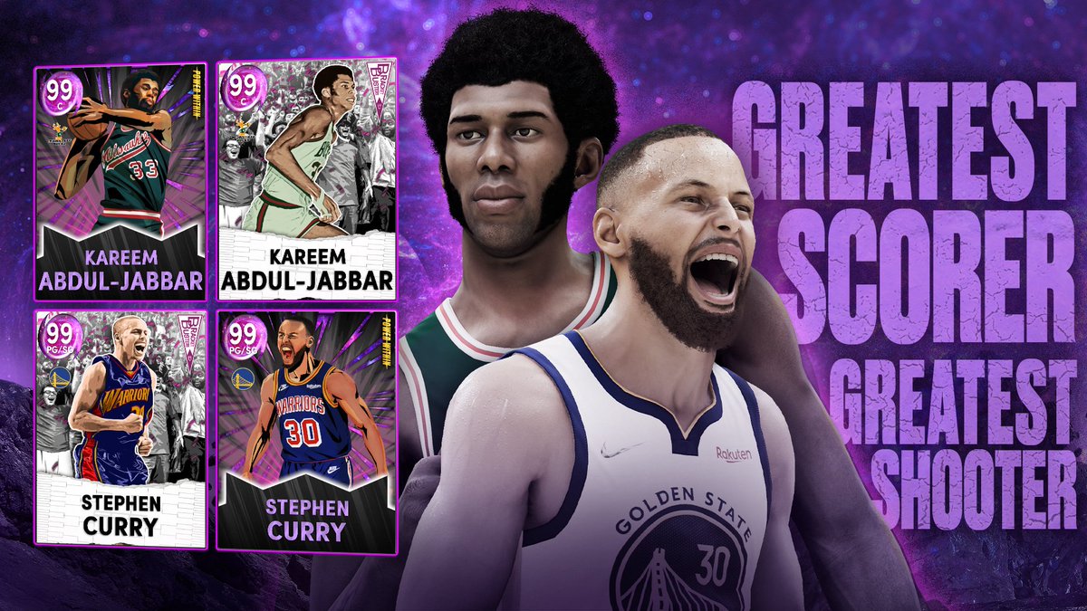 NBA 2K22 MyTEAM on Twitter: "‼️ Dark Matter Kareem & Steph ‼️ Get them tomorrow in Bracket ...