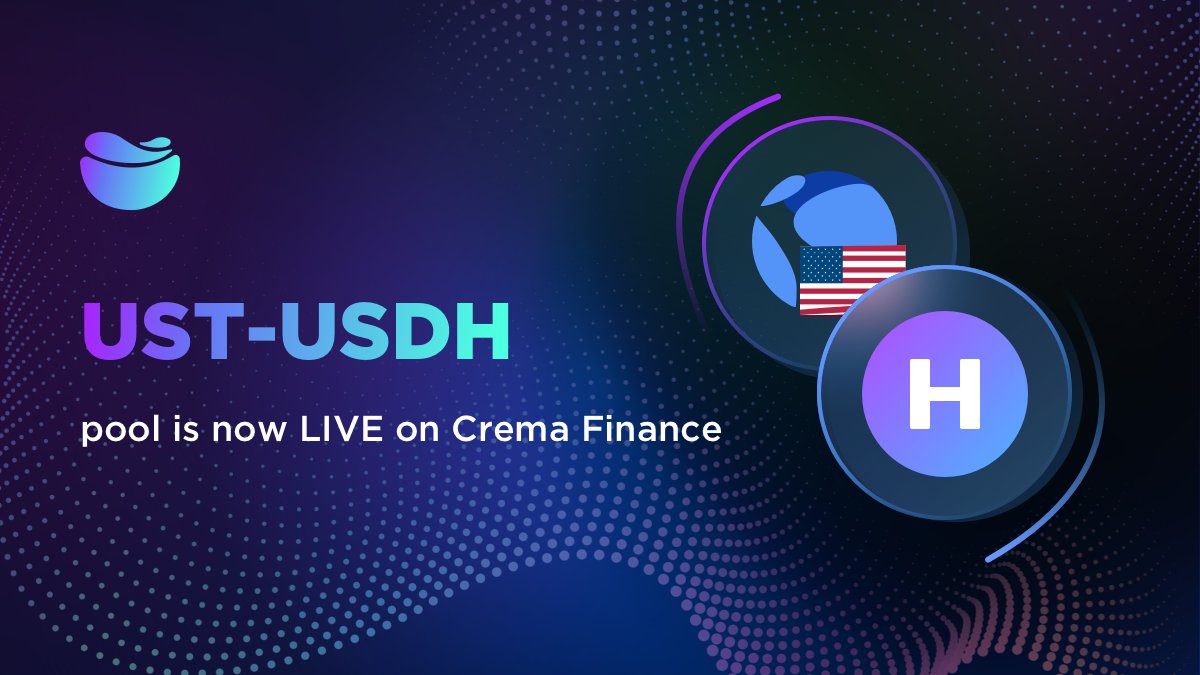 $UST - $USDH Pool now live on Crema Finance 🤑 : r/StableCoins