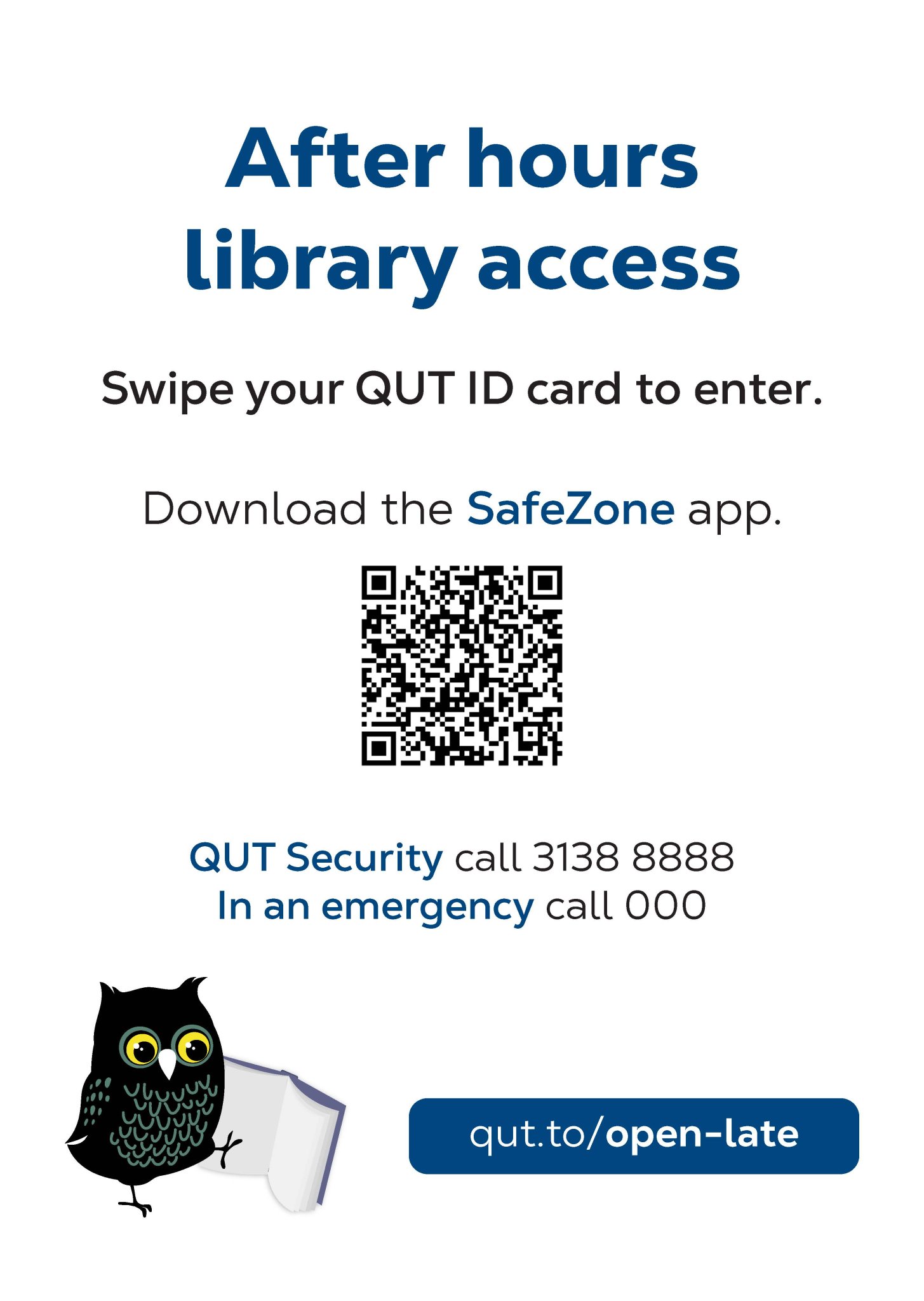 QUT Library on Twitter: "Night owl? Us too-hoo! We’re trialling 24/7 access to the Gardens Point ...