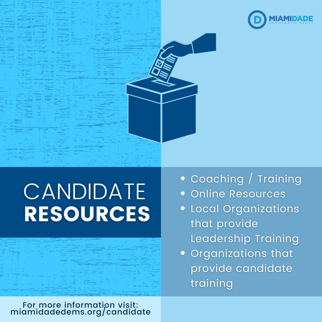 Miami Dade Democrats On Twitter Resources For Candidates 鈽戯笍 馃敼training