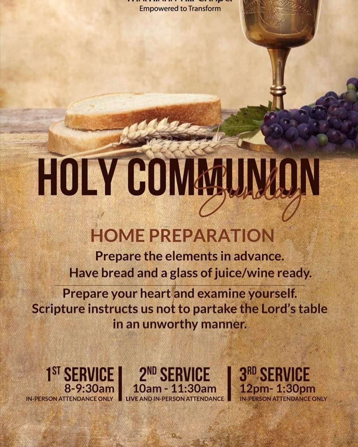 Communion Table With Elements