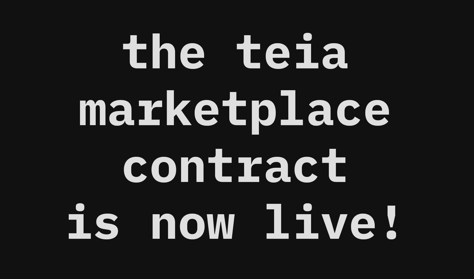 Teia Community on Twitter: "The Teia marketplace contract is now live! New swaps done on Teia ...