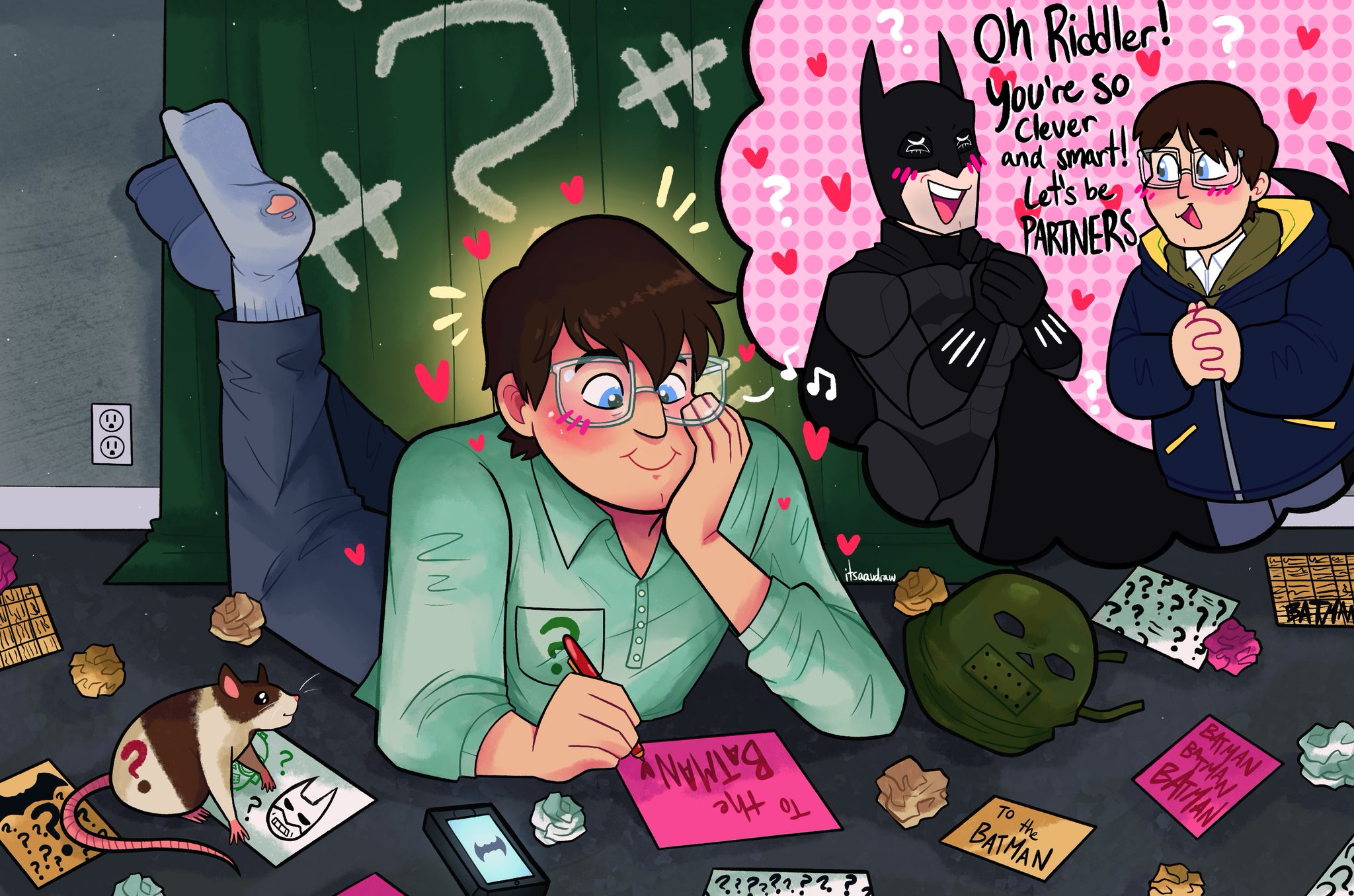 👽 Audrameda Galaxy 🛸 on Twitter: "writing riddles/love letters to the batman #thebatman # ...