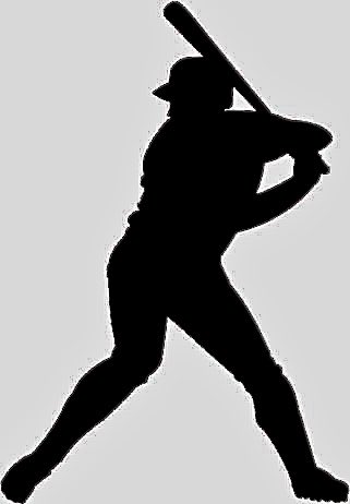 Left Handed Baseball Batter Silhouette