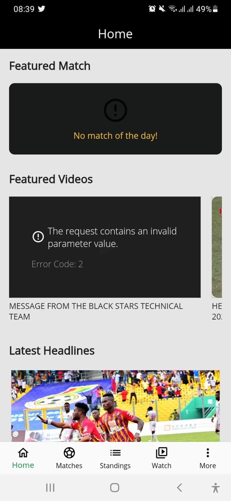 Benjamin Yamoah on Twitter: "It’s 8:47am and this is what is on the GFA App now. Proper GFA way ...