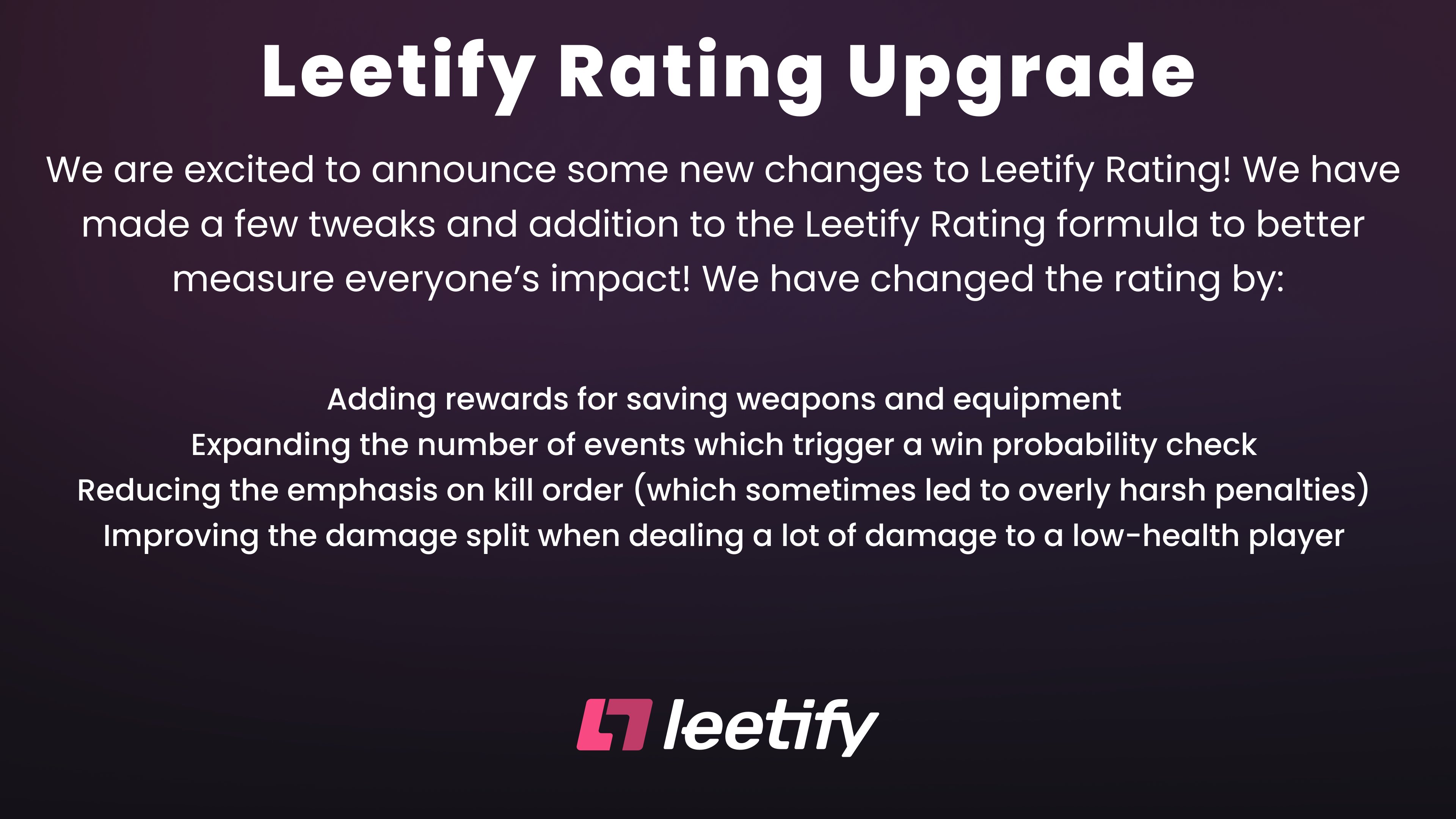 Leetify on Twitter: "Leetify Rating got an upgrade! We made four key additions to better measure ...
