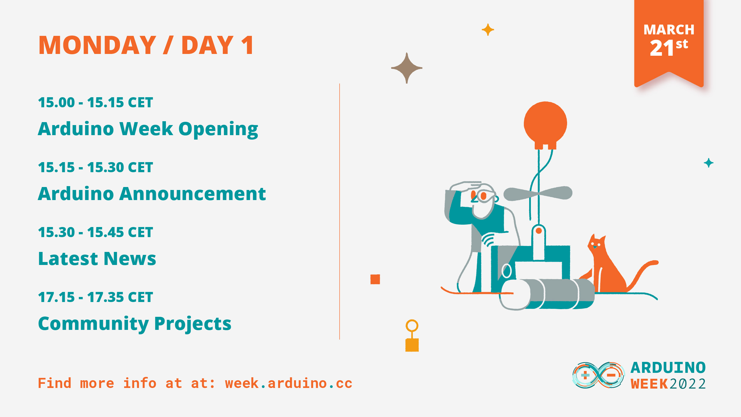 Arduino on Twitter: "One hour to go before the first ever #ArduinoWeek2022 launches! 🎉 Don't ...