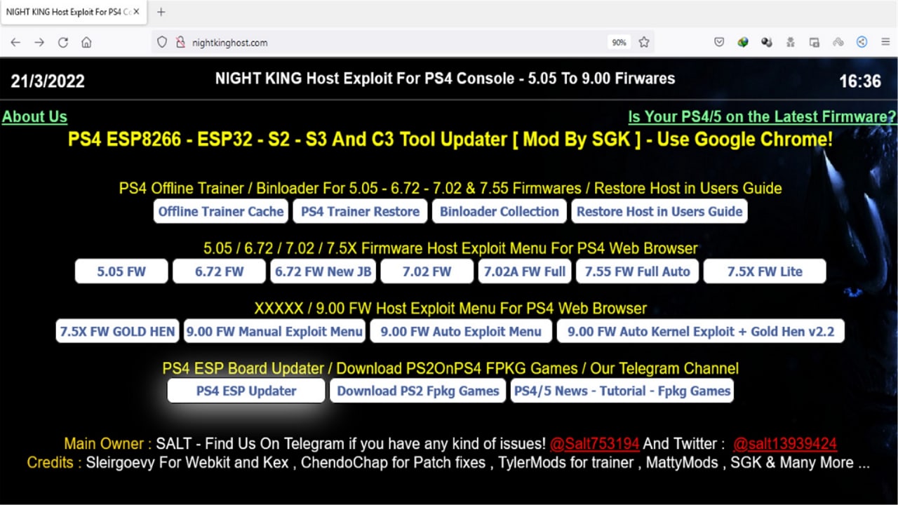 Salt On Twitter 👑 Ps4 Esp32 Esp32c3 Esp32s2 Esp32s3 And Esp8266 Tool Updater [ Mod By Sgk