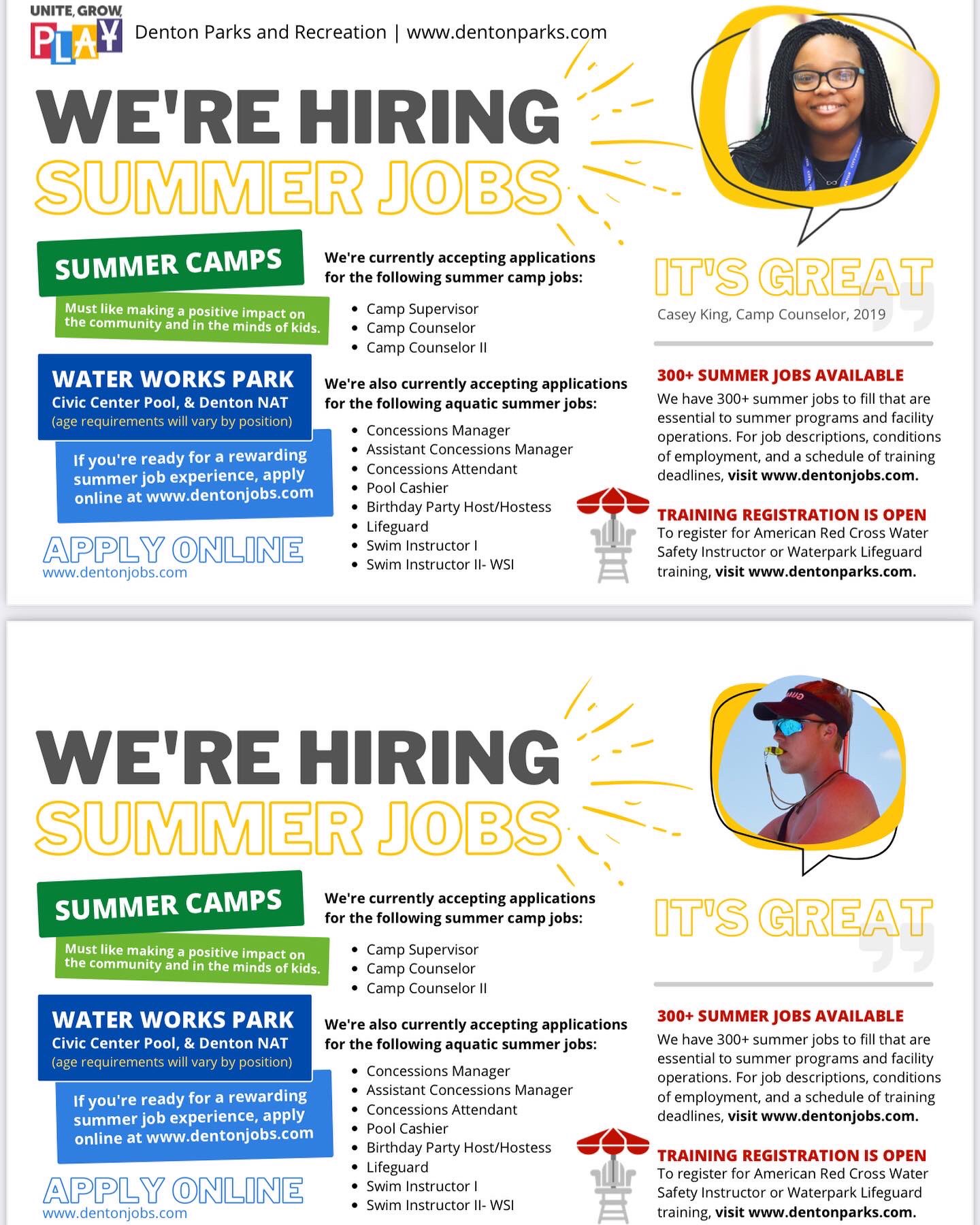 DHS Counseling Dept. on Twitter: "SummerJobOpportunities Parks &Rec ...