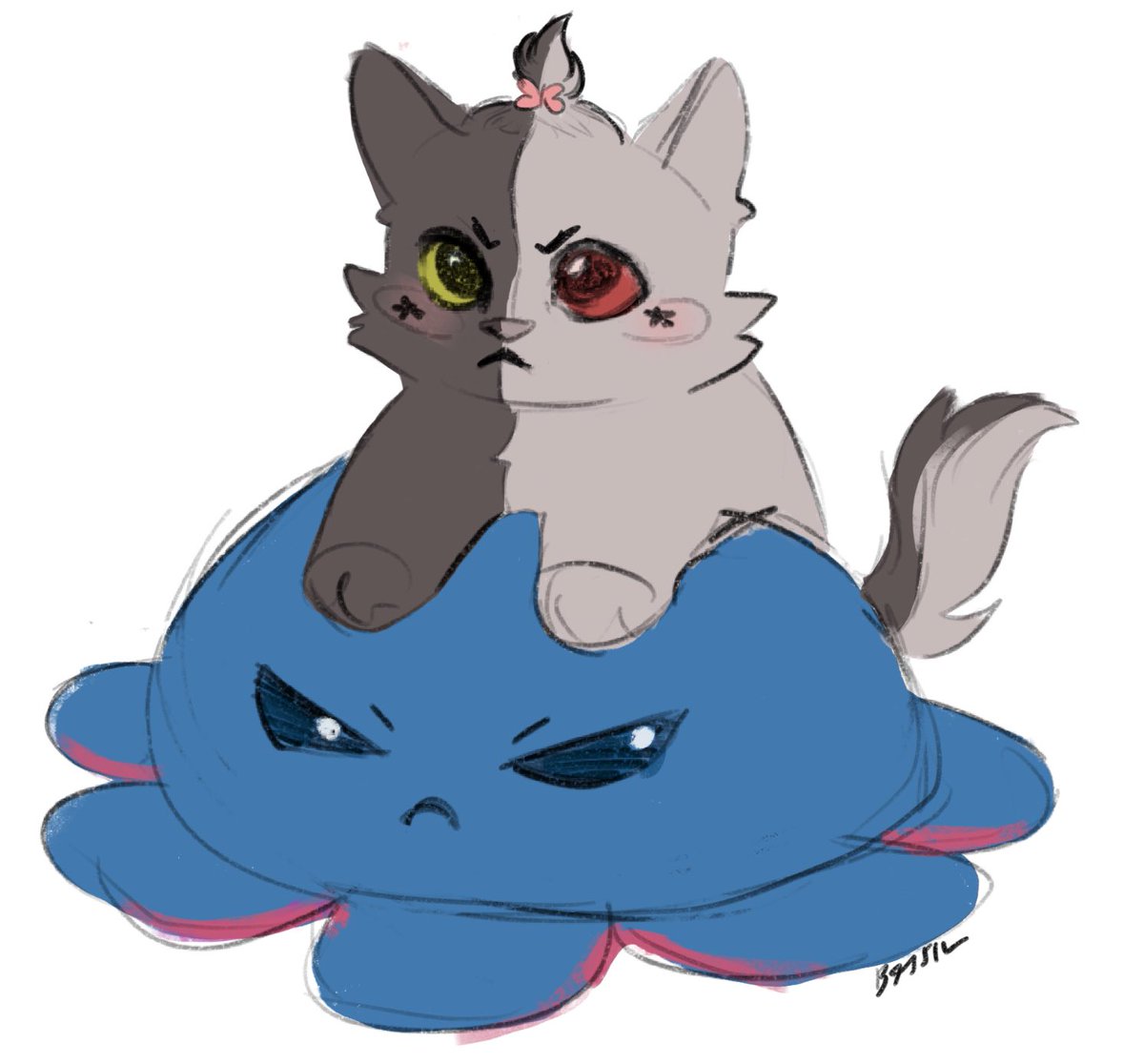 「Hmmm haven't drawn a ranboo cat in a whi」|bassil :3のイラスト