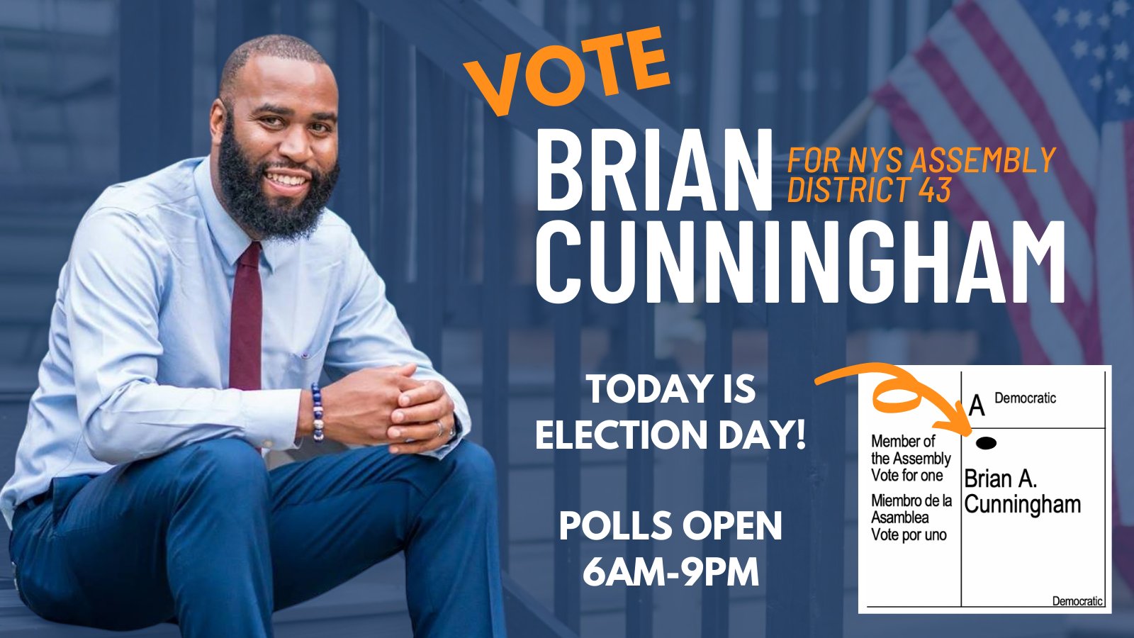 Brian Cunningham on Twitter: "IT'S FINALLY HERE! Today is Election Day for District 43. Make ...
