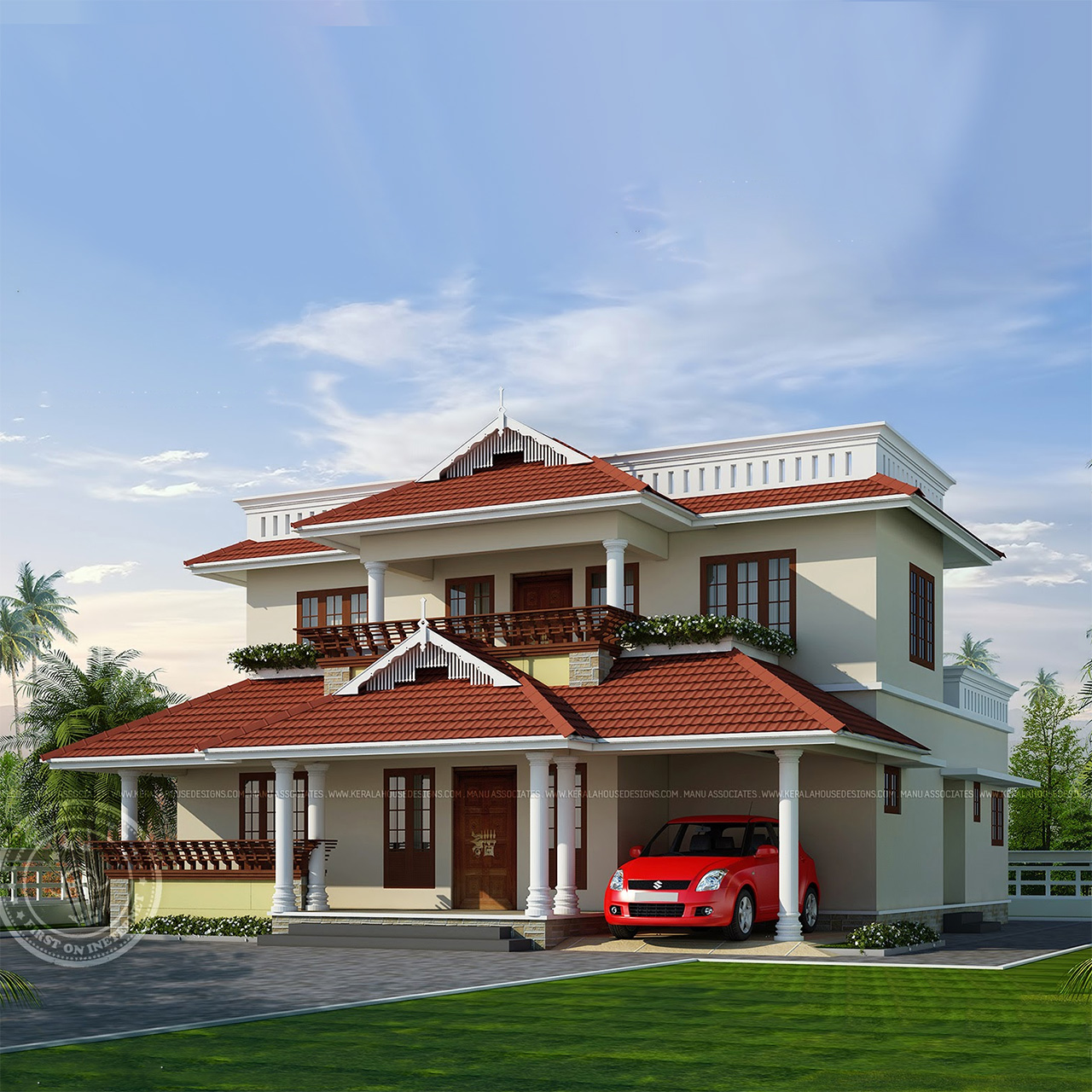 Parapet Traditional Kerala House House Parapet Wall Designs