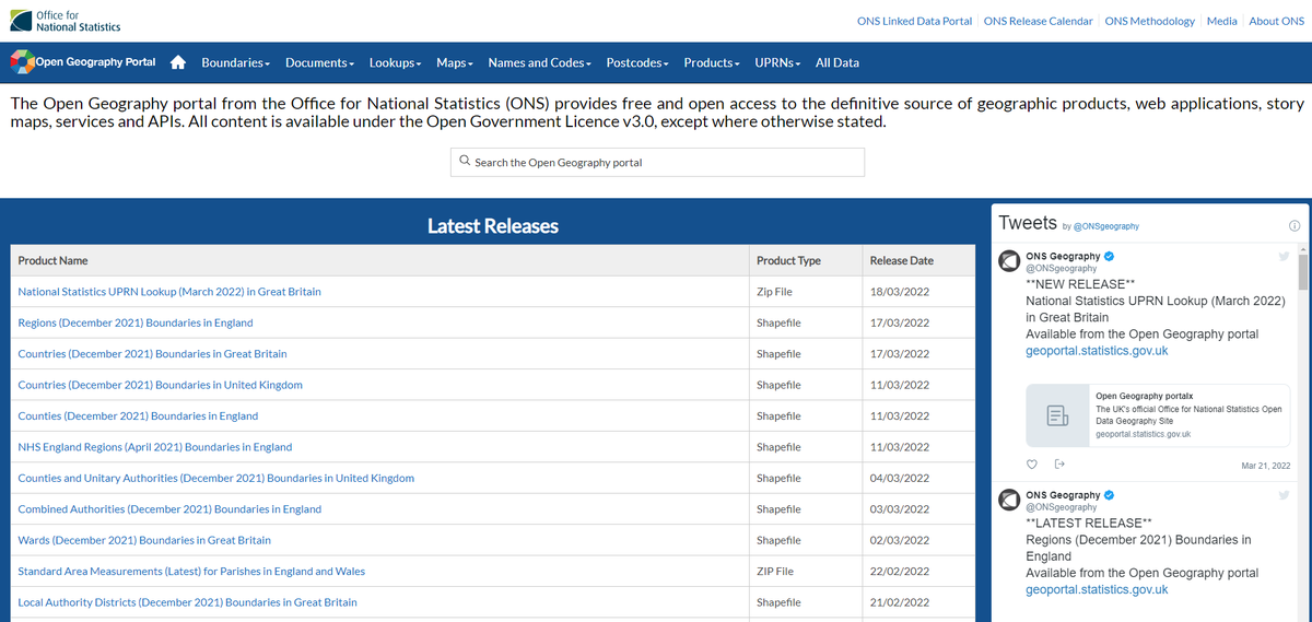 The @ONSgeography team behind the ONS Open Geography Portal really are ...