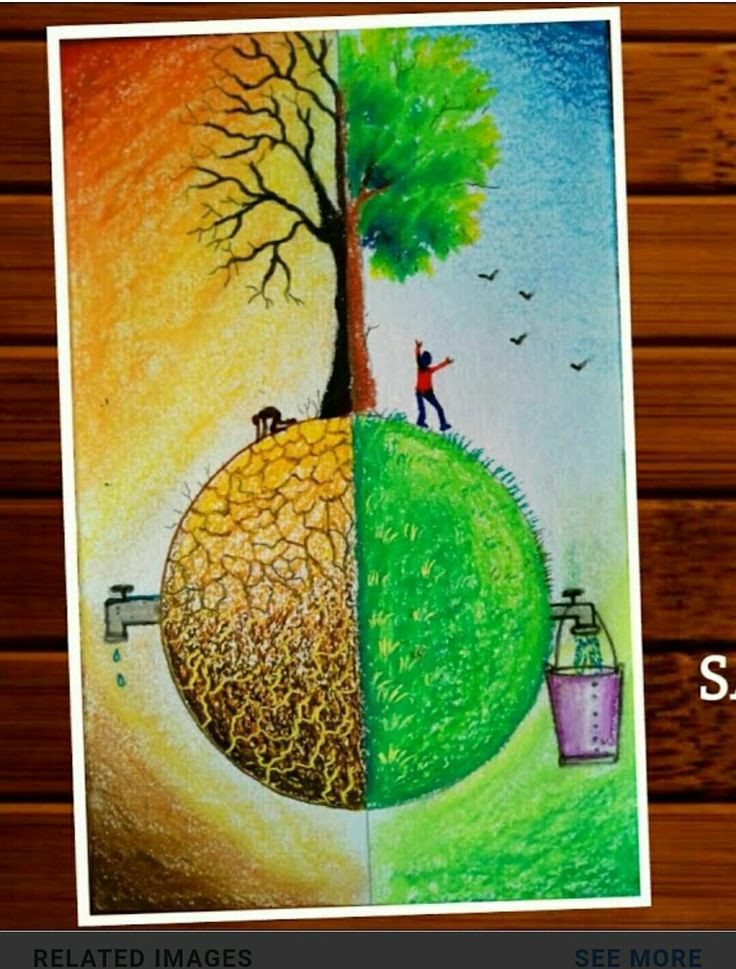 Save Water Save Earth Drawing
