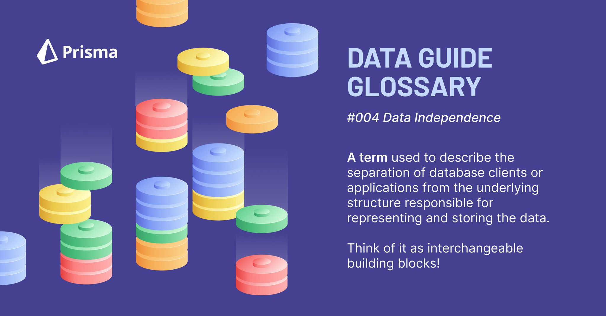 Prisma on Twitter: "🔦 Data Glossary spotlight: Data Independence Data independence helps you to ...